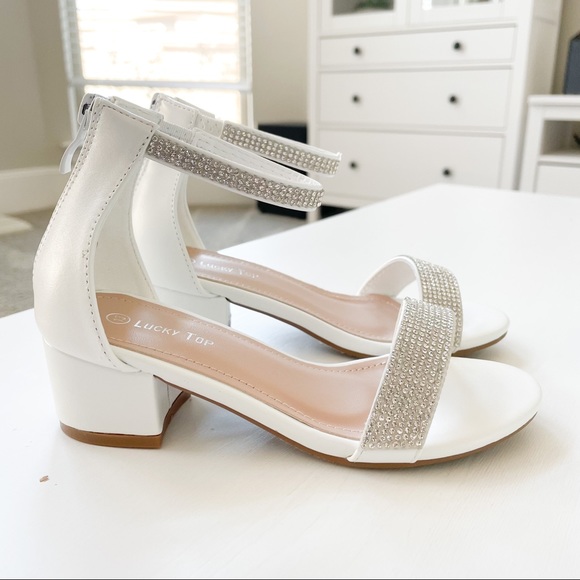 Lucky Top | Shoes | Lucky Top White Pu Heels Gallery45k | Poshmark